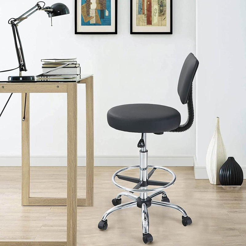 Latitude Run Markece Faux Leather Drafting Chair Reviews Wayfair